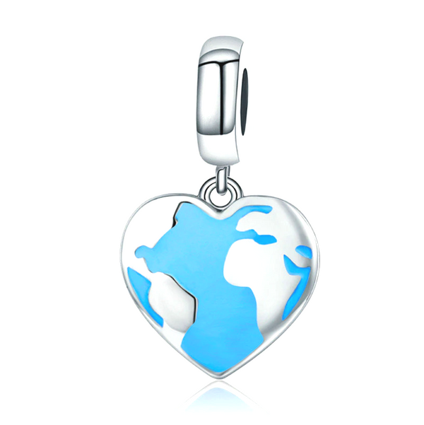 Rhythm of Earth World Map Charm 925 Sterling Silver - Loulu Charms