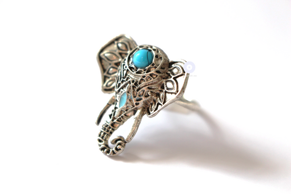 Elephant Ring - Turquoise Ring - Boho Jewelry | Loulu Charms