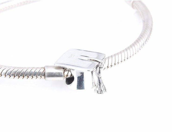Graduation Cap Charm Sterling Silver fits charm Bracelet | Loulu Charms