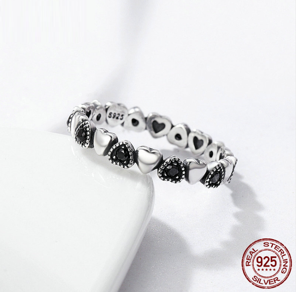 Endless Love Heart Stacking Ring Sterling Silver | Loulu Charms